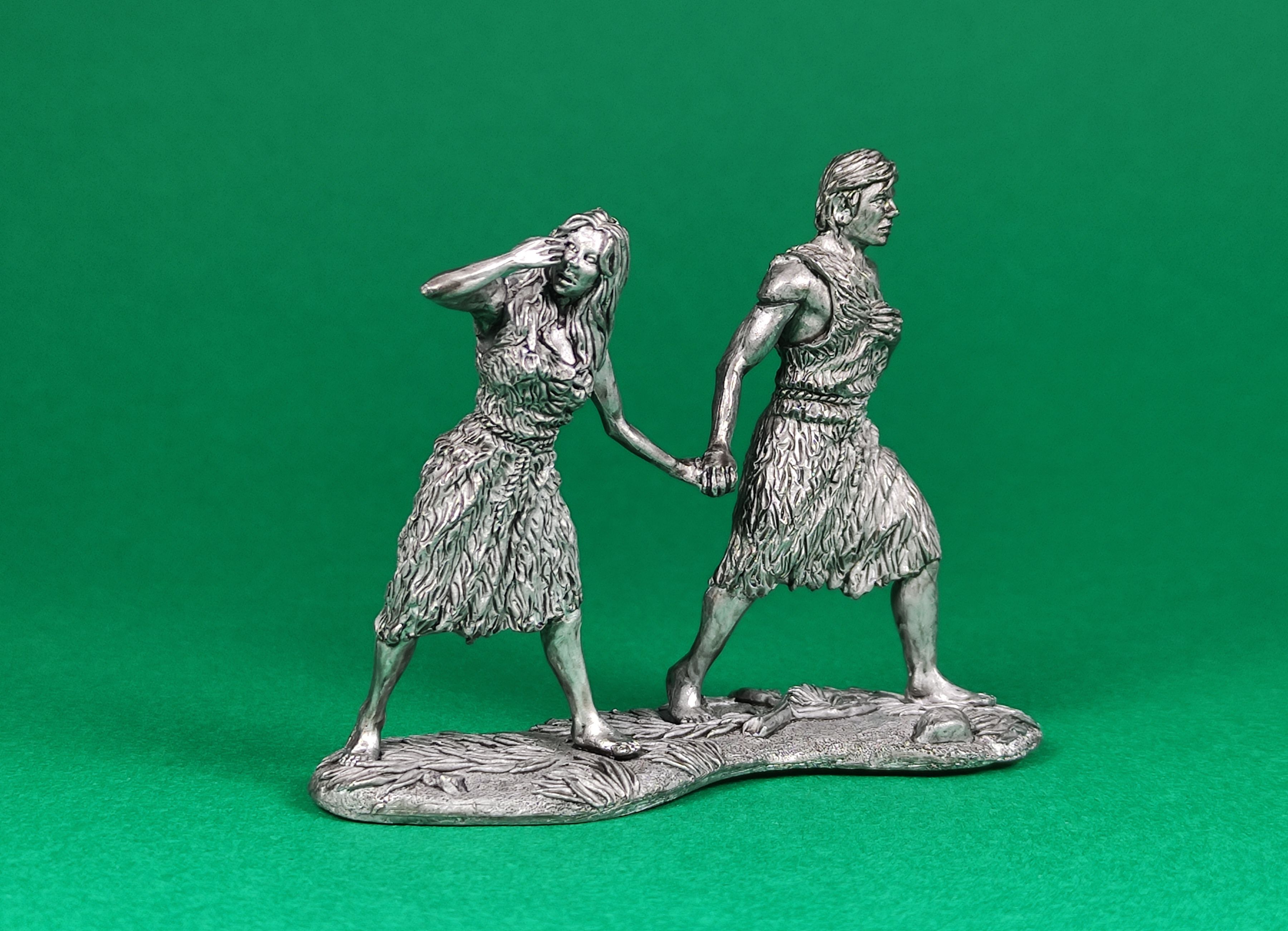 Adam and Eve leaving the Garden of Eden buy a white metal miniature ...