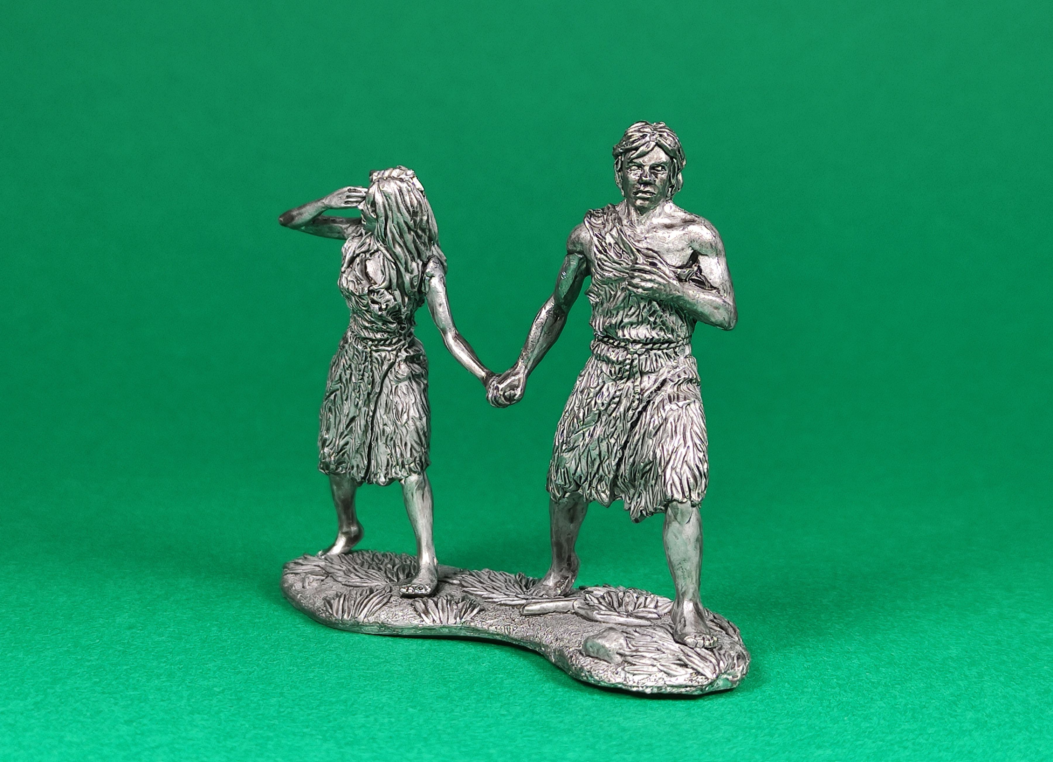 Adam and Eve leaving the Garden of Eden buy a white metal miniature ...