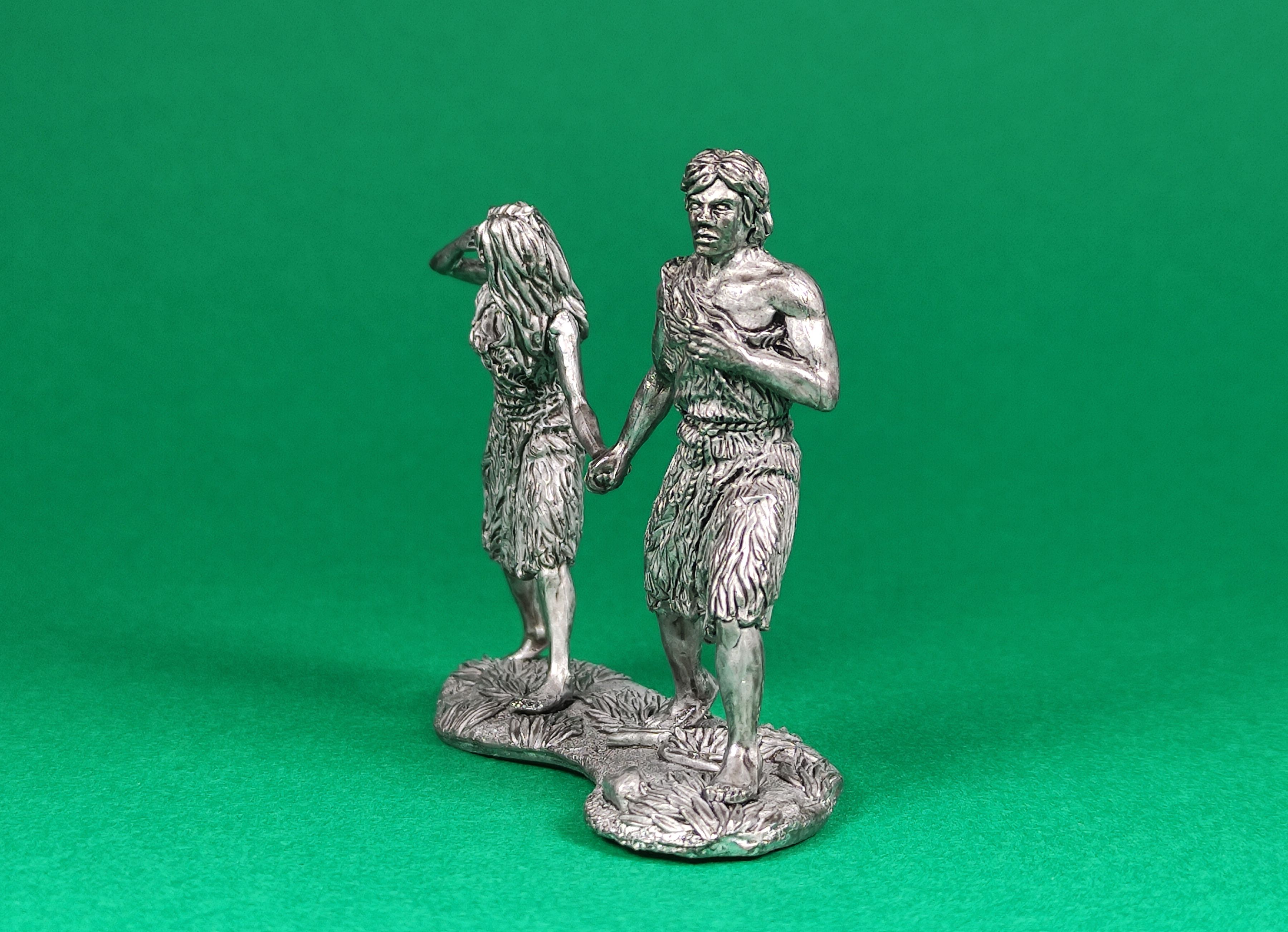 Adam and Eve leaving the Garden of Eden buy a white metal miniature ...